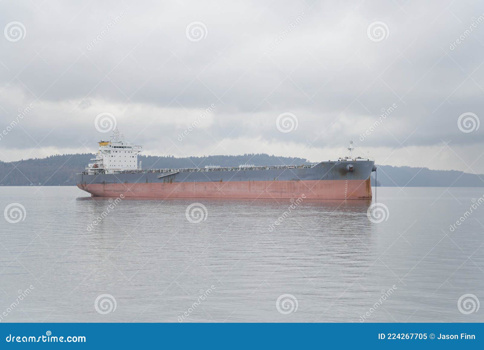 Empty Cargo Ship at Tacoma Waterfront in Washington Stock Image - Image ...
