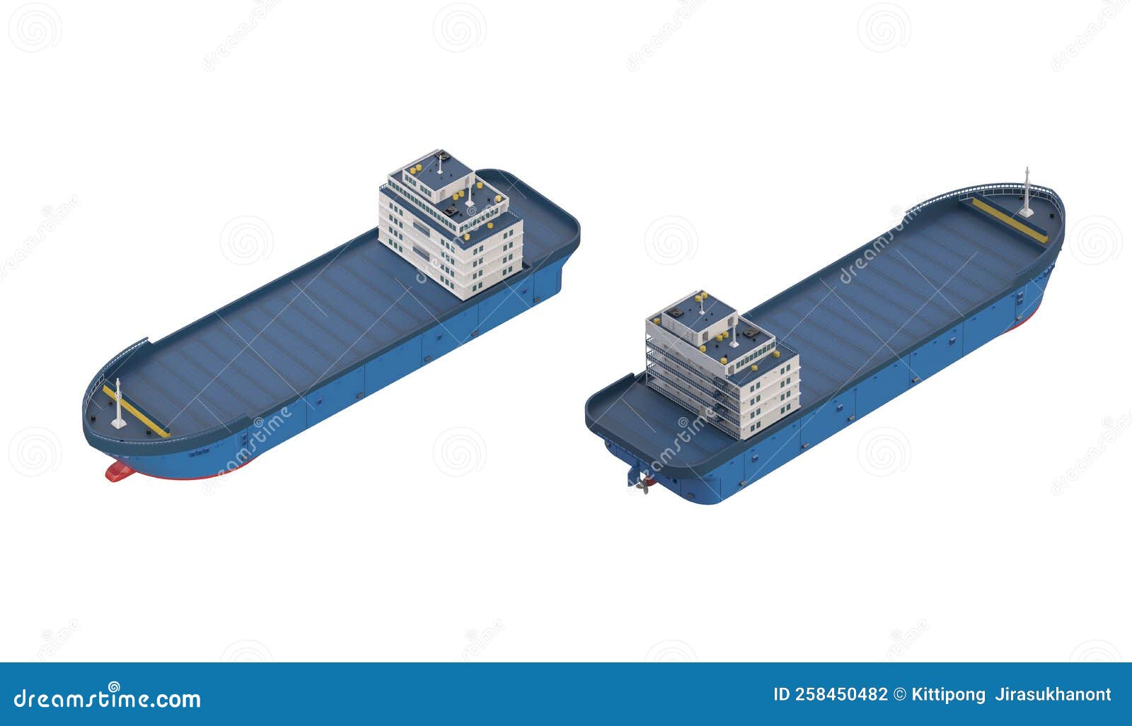 Empty Cargo Ship With Cranes Stock Photography | CartoonDealer.com ...