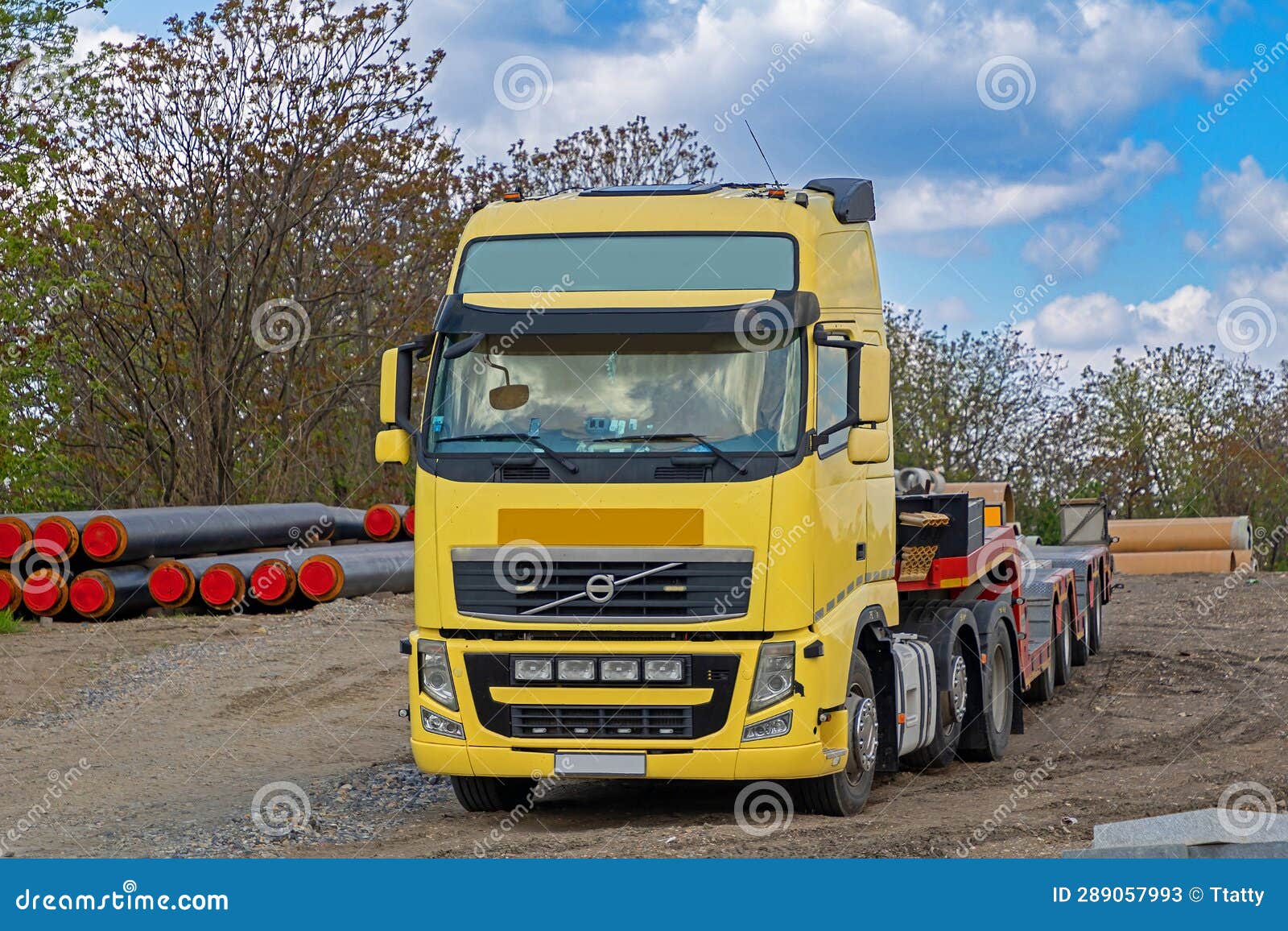 Empty Cargo Truck on Street Stock Image - Image of truck, logistic ...