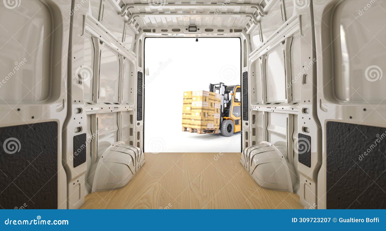 Empty Cargo Van Interior Ready for Loading Stock Illustration ...