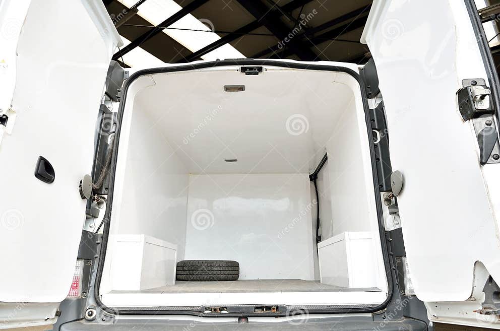 Truck with open back doors stock image. Image of small - 30370341