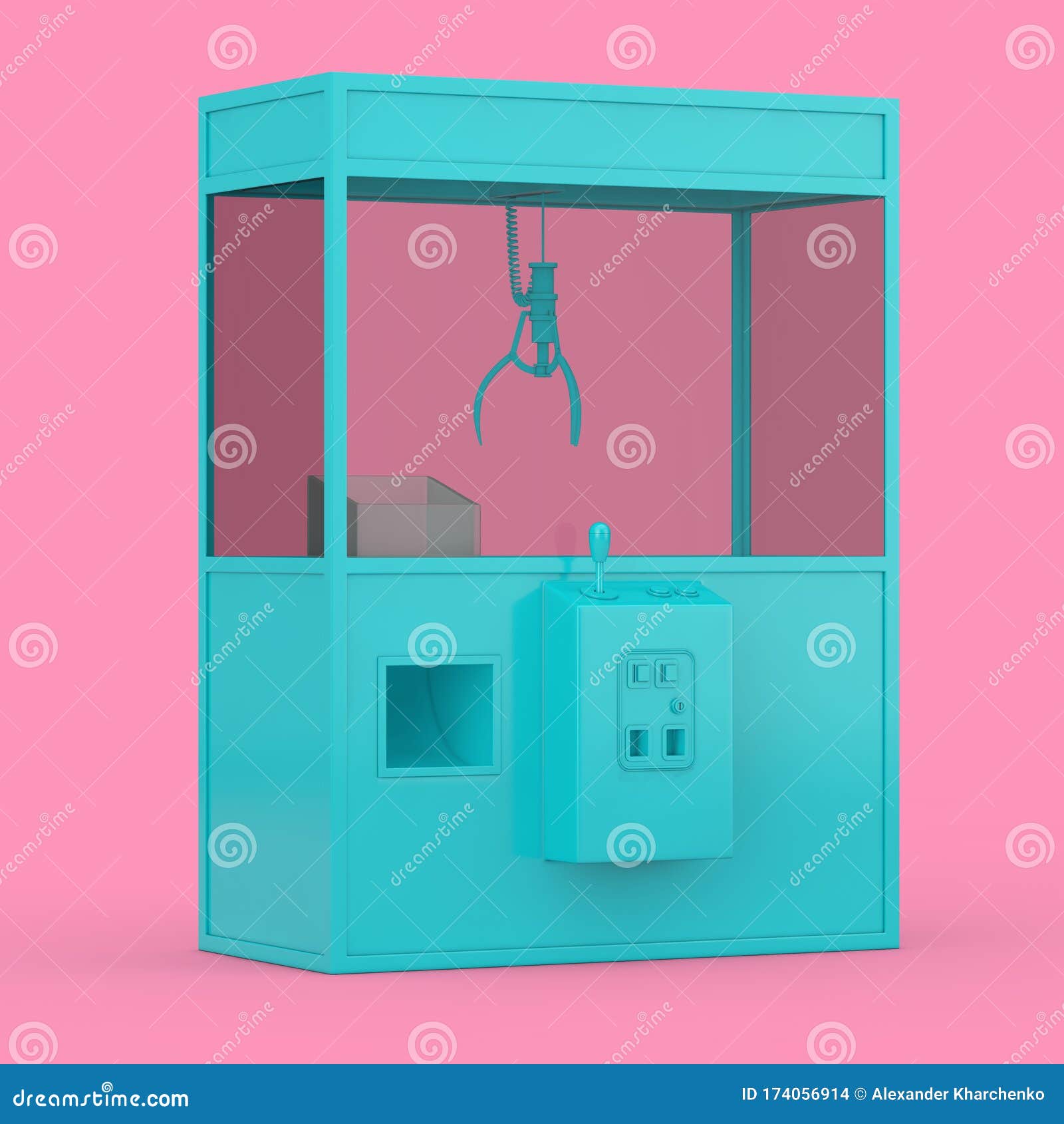 Empty Carnival Red Toy Claw Crane Arcade Machine. 3d Rendering Royalty ...