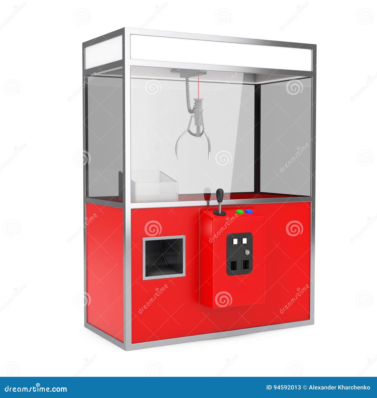 Empty Carnival Red Toy Claw Crane Arcade Machine. 3d Rendering Stock ...