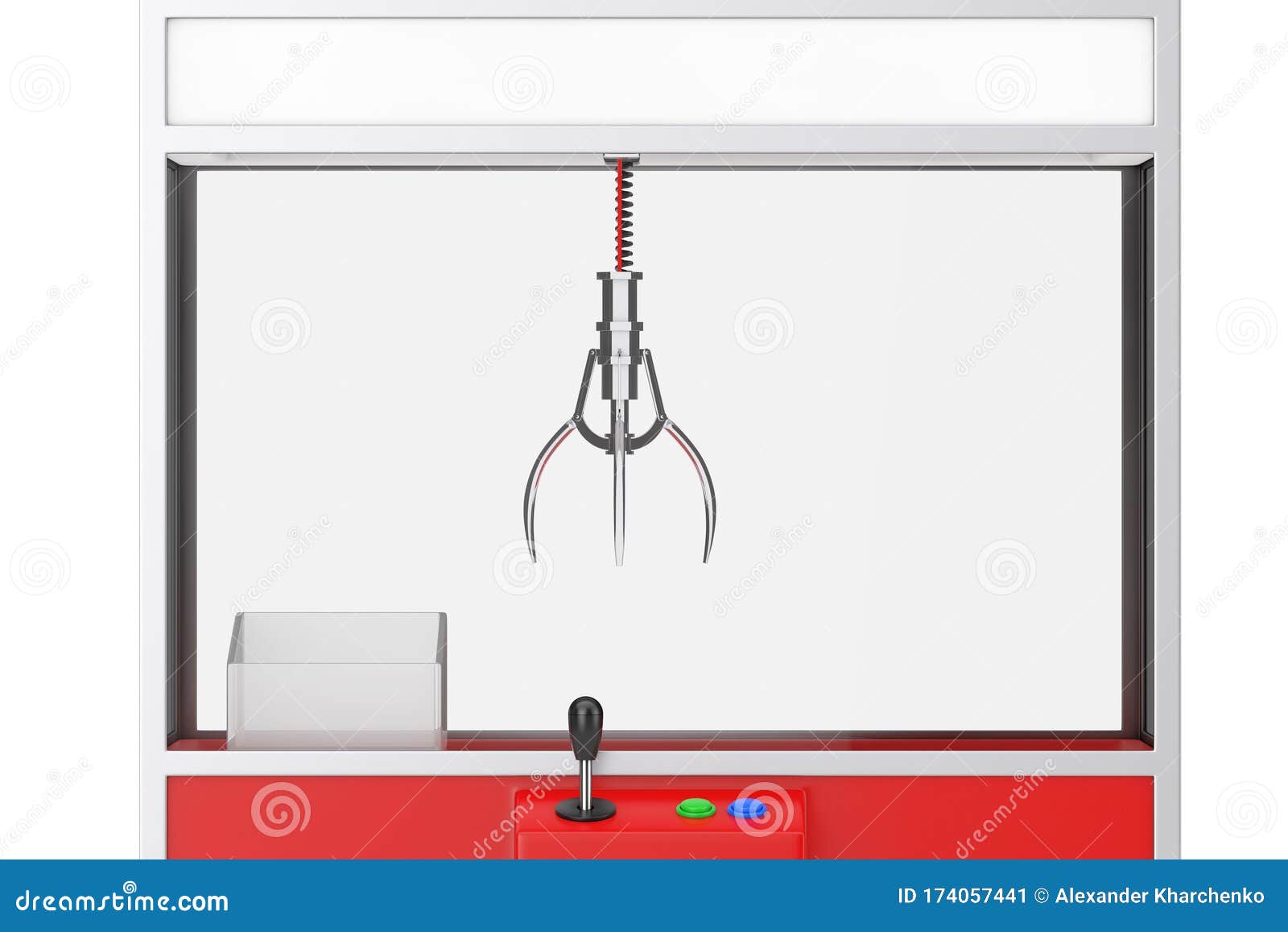 Empty Carnival Red Toy Claw Crane Arcade Machine Extreme Closeup. 3d ...