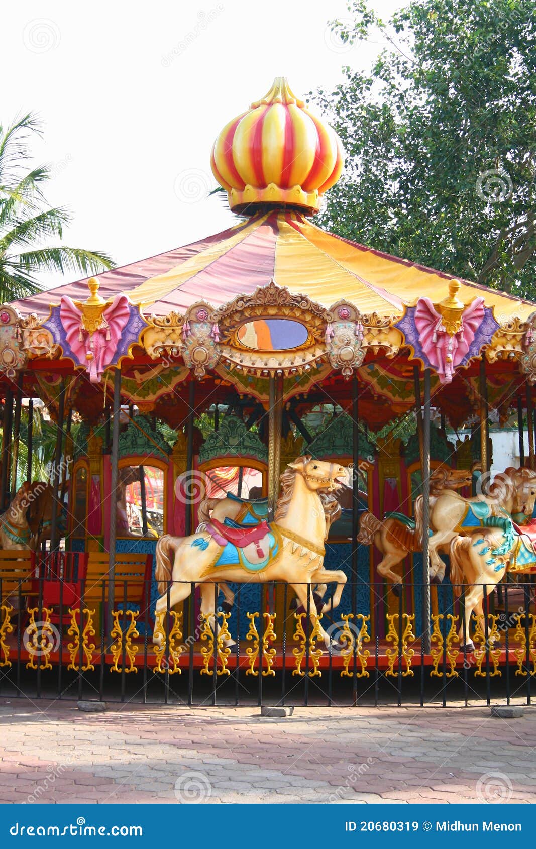 Empty Carousel Ride for Children Stock Image - Image of circle, indian ...