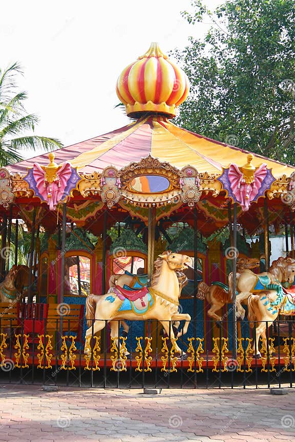 Empty Carousel Ride for Children Stock Image - Image of circle, indian ...