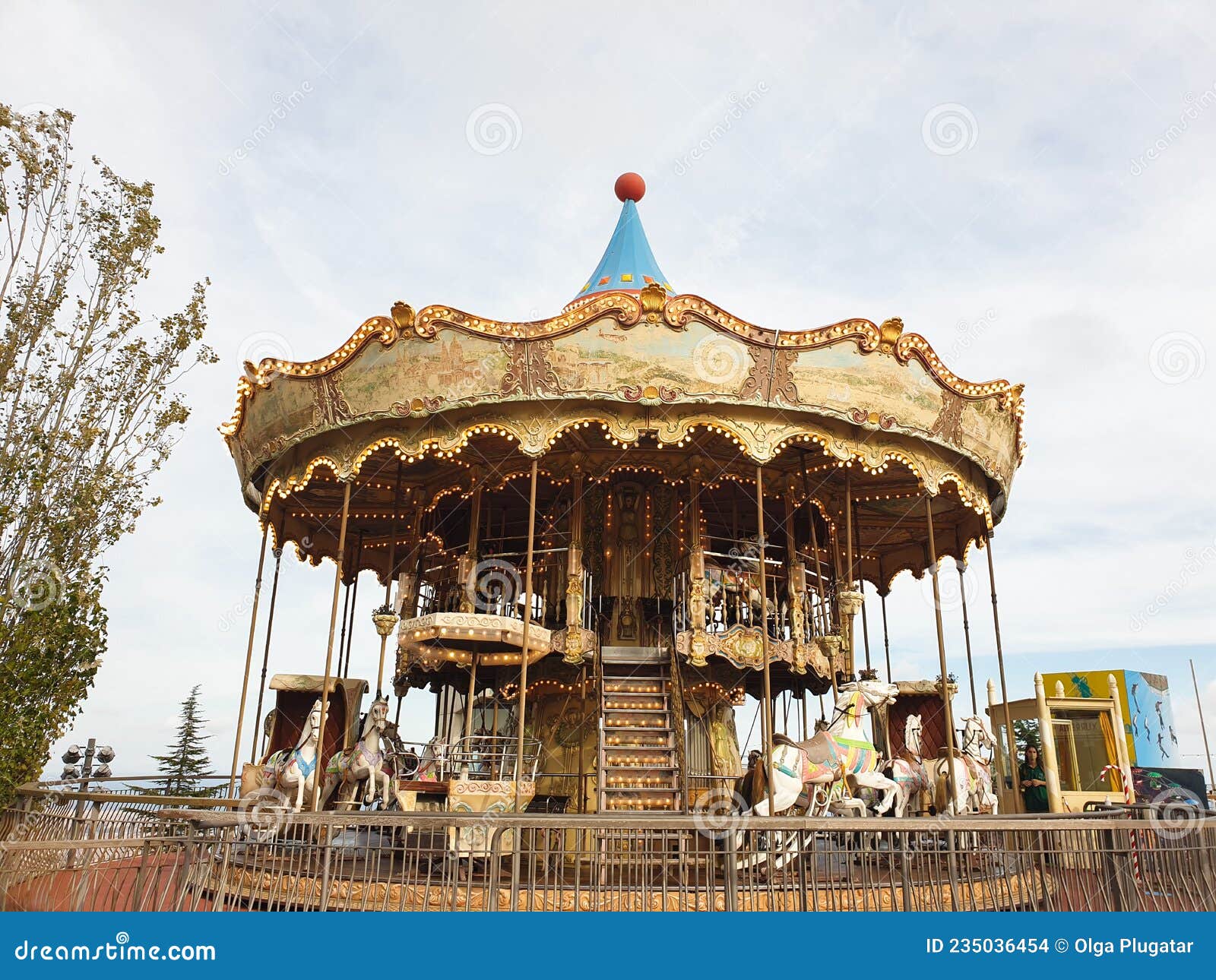 Empty Carousel on Tibidabo Hill, Barcelona Stock Photo - Image of ...