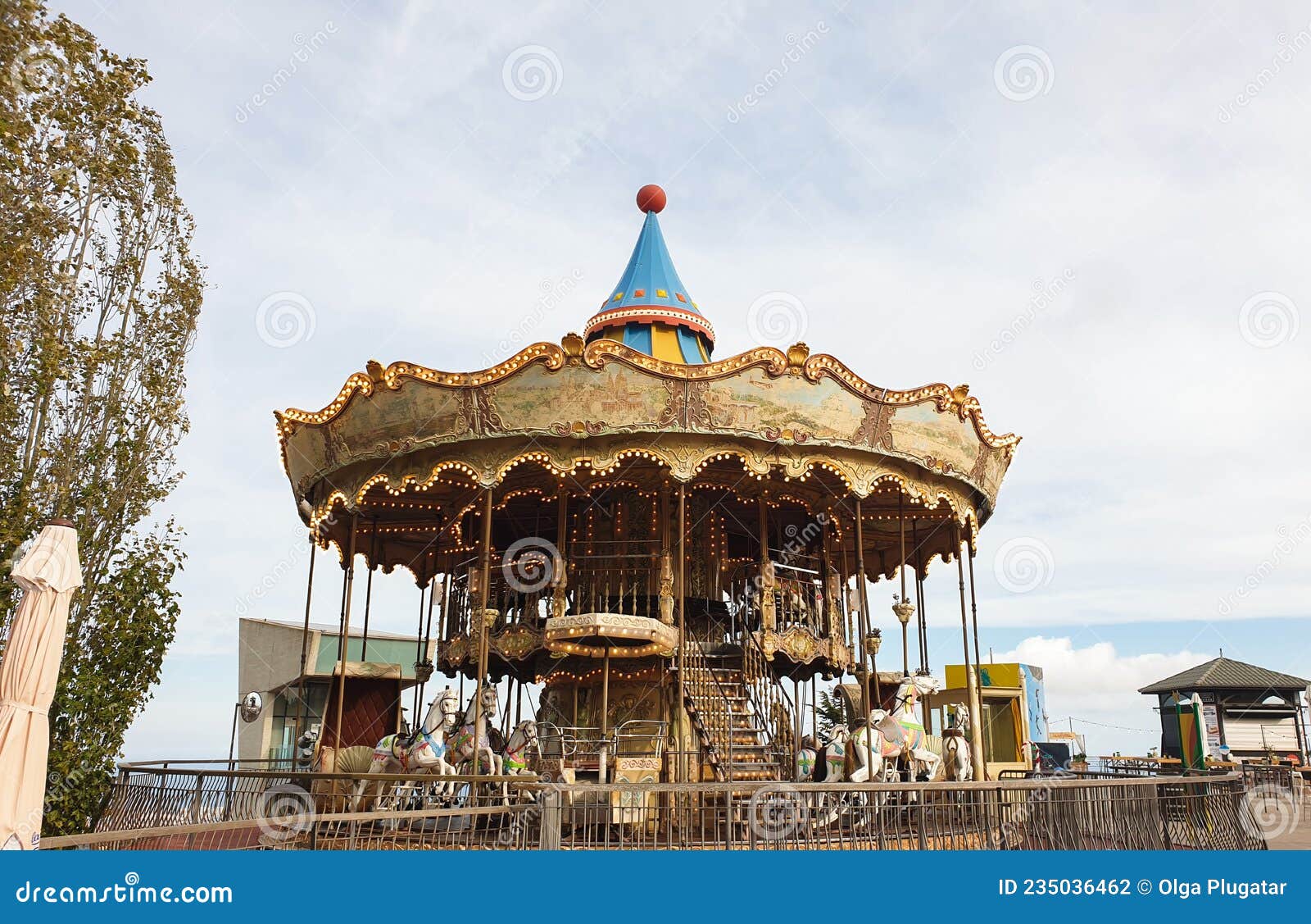 Empty Carousel on Tibidabo Hill, Barcelona Stock Photo - Image of ...