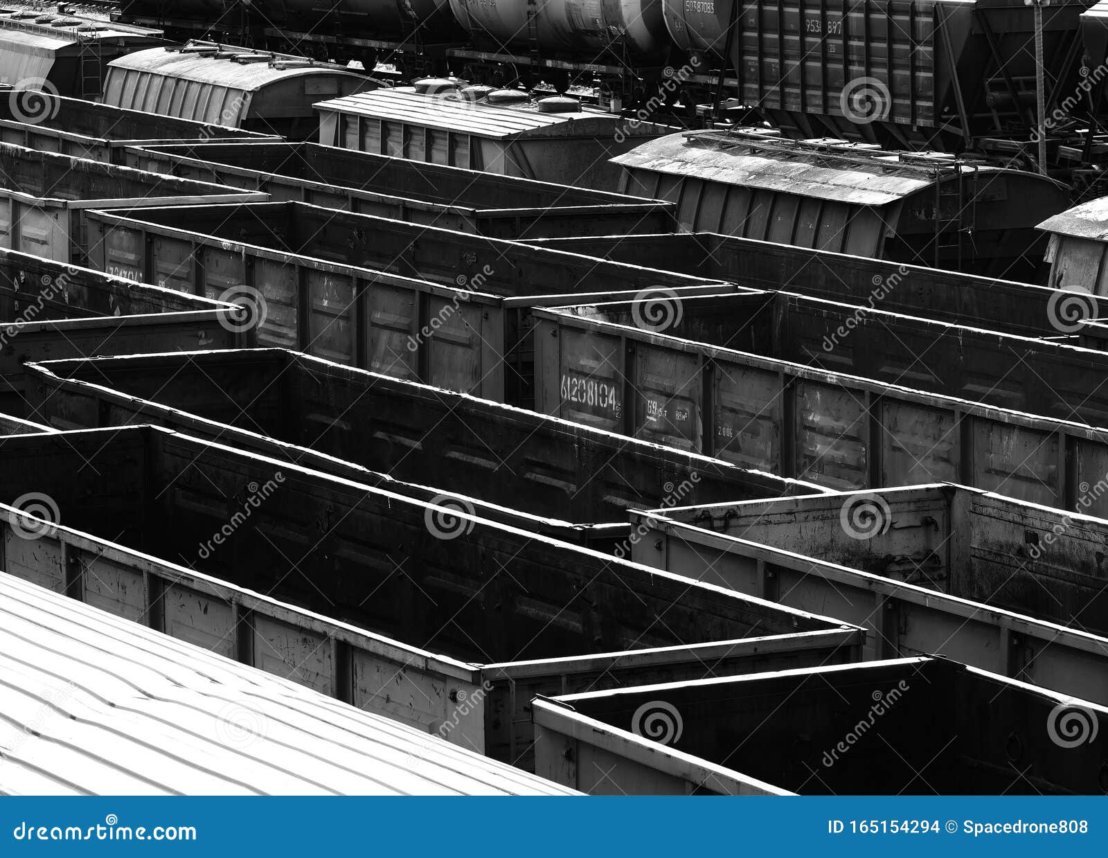 Empty Carriages Waiting for Loading Transport Background Stock Photo ...