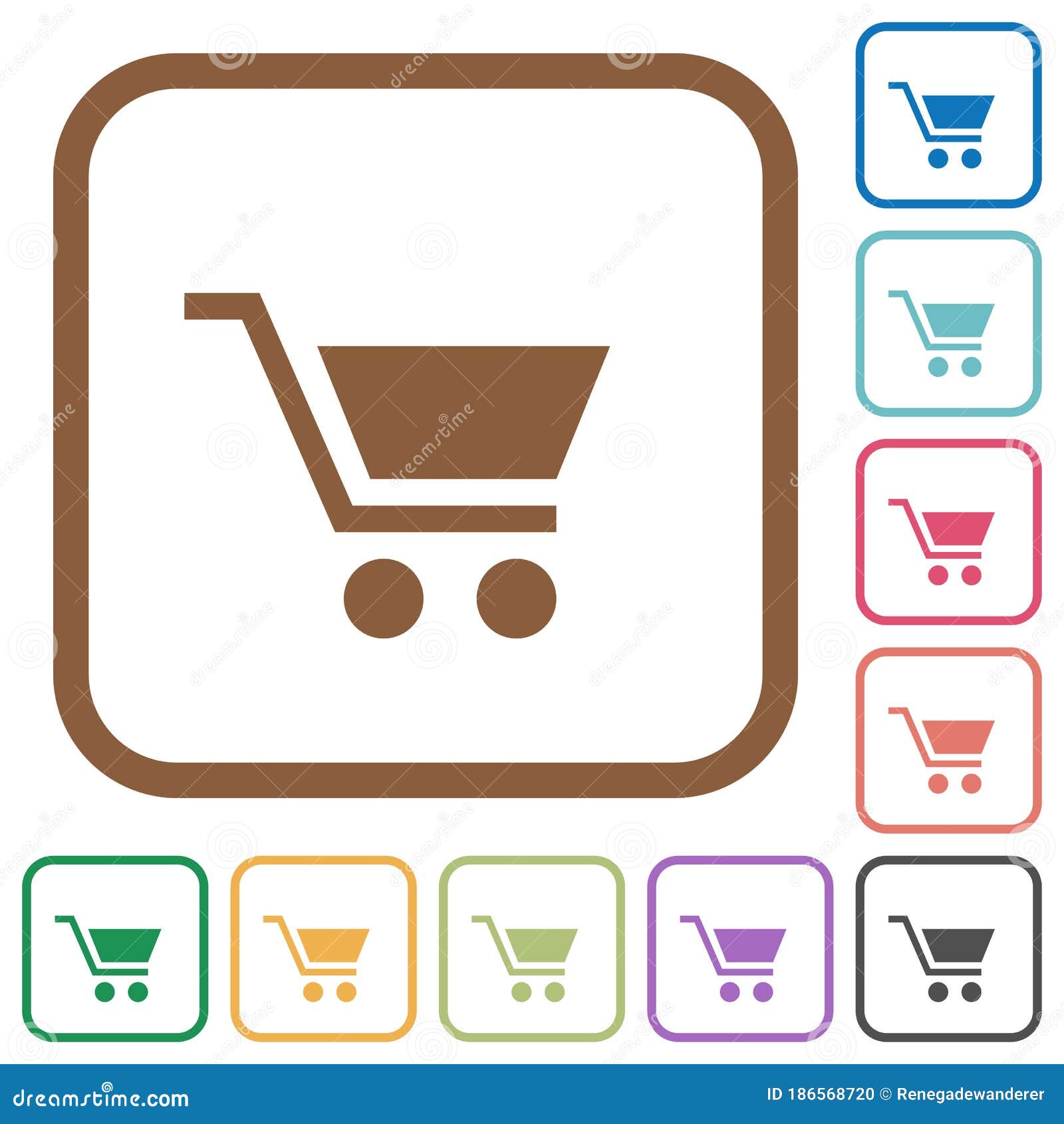 Empty cart simple icons stock vector. Illustration of blank - 186568720