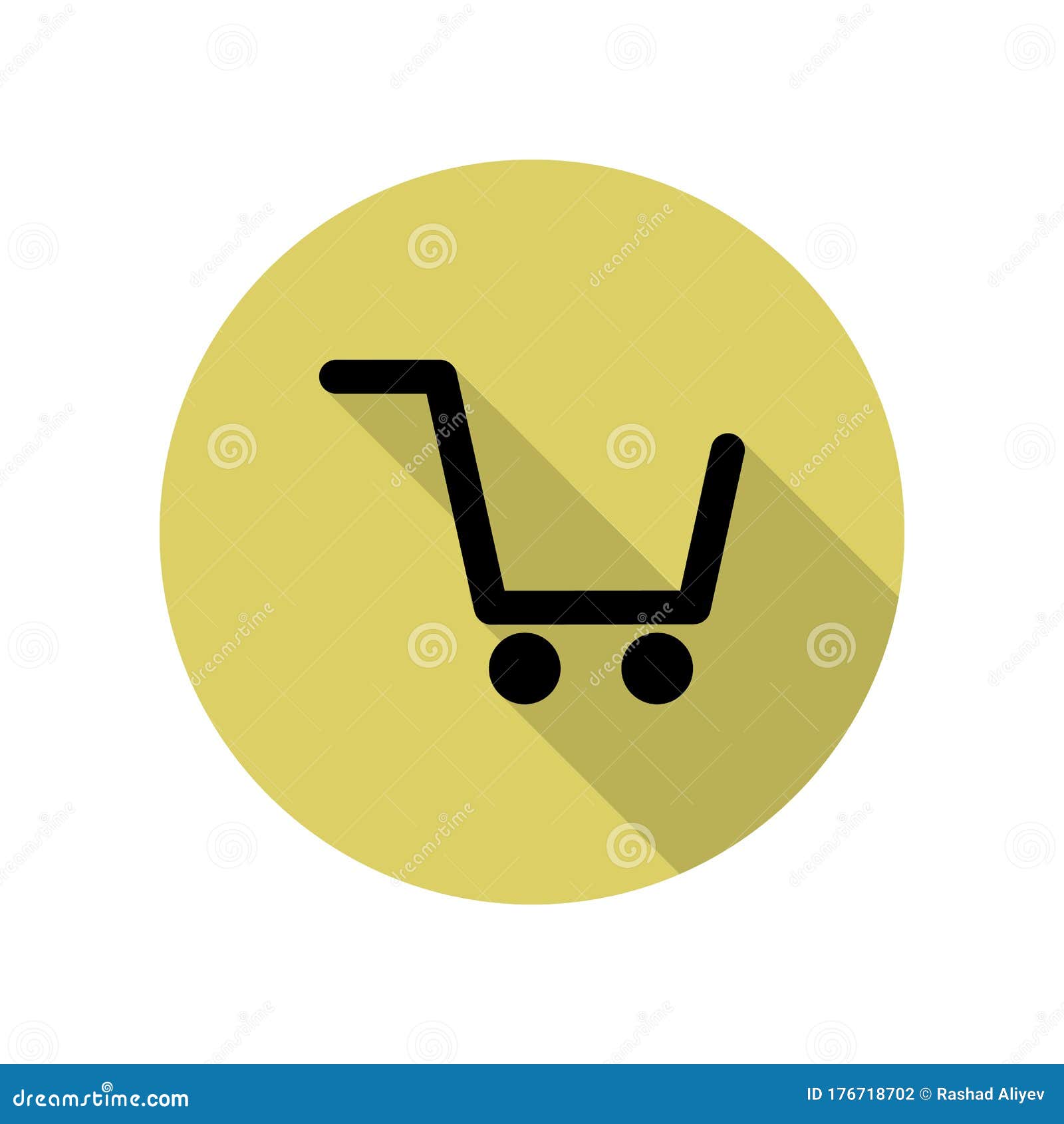 Empty Cart in the Store Long Shadow Icon. Simple Glyph, Flat Vector of ...