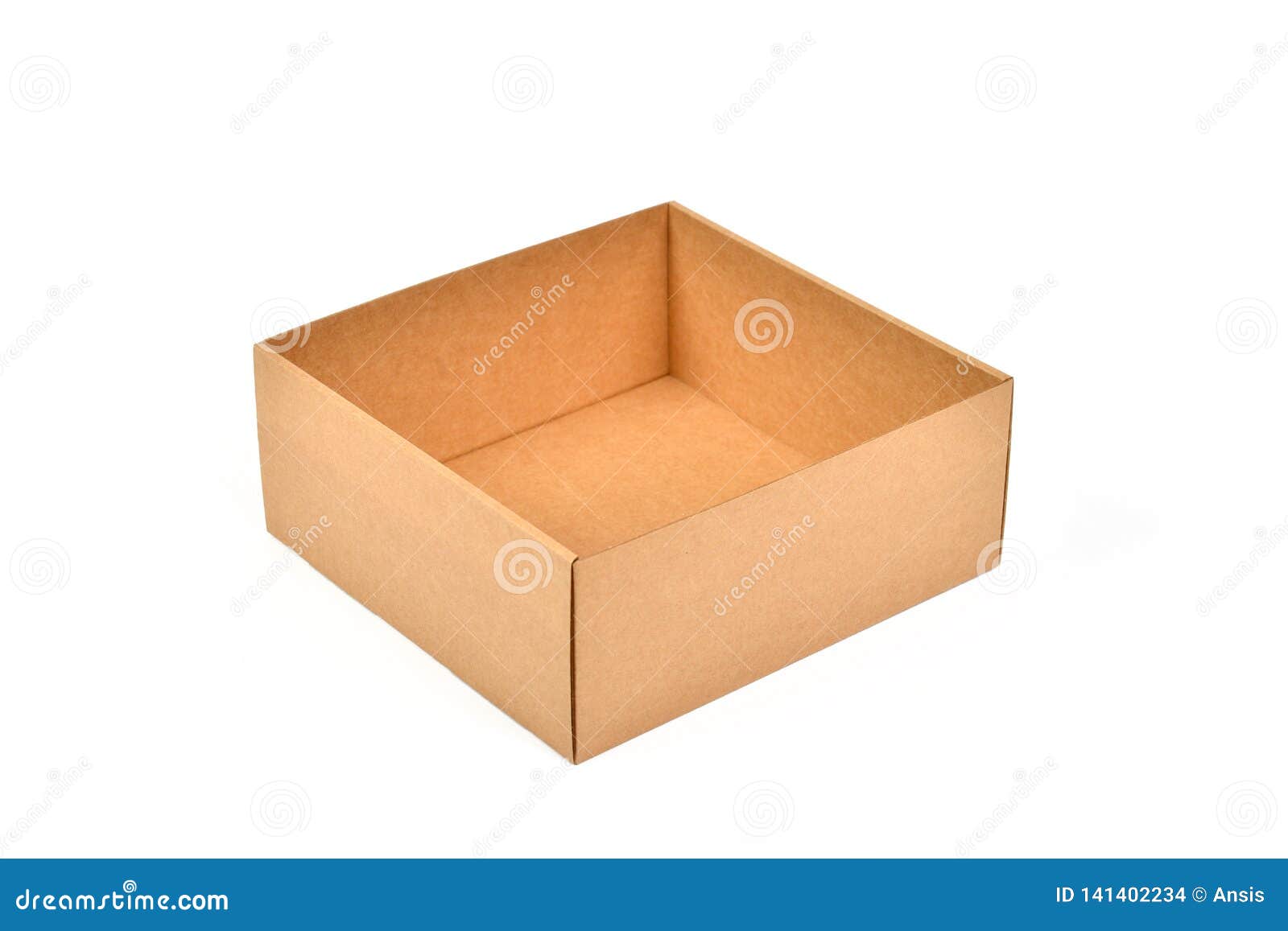 Brown Paper Box on White Background Stock Photo - Image of courier ...