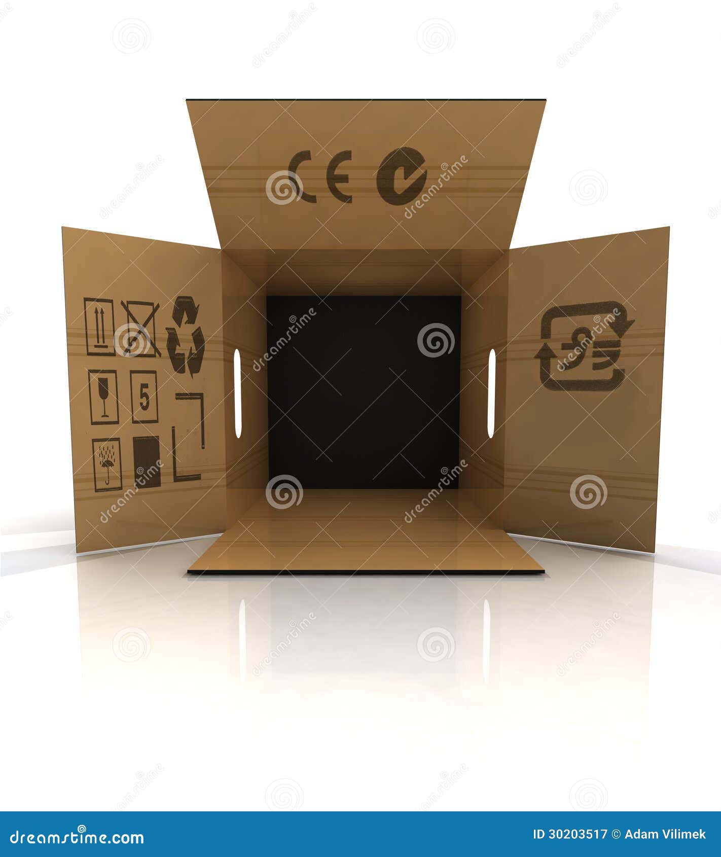 Empty Carton Box for Goods Transportation Stock Illustration ...