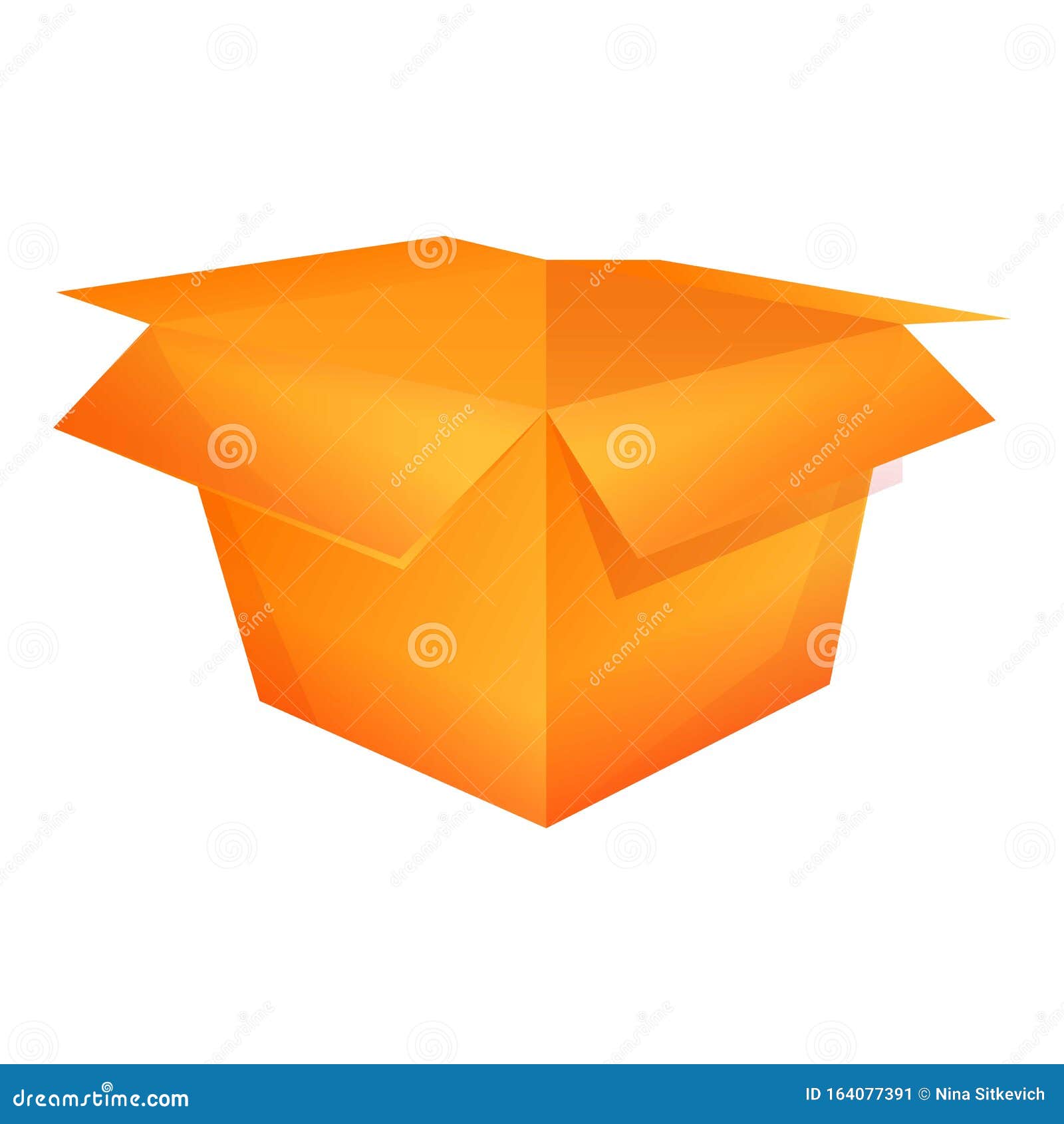 Empty Carton Box Icon, Cartoon Style Stock Vector - Illustration of ...