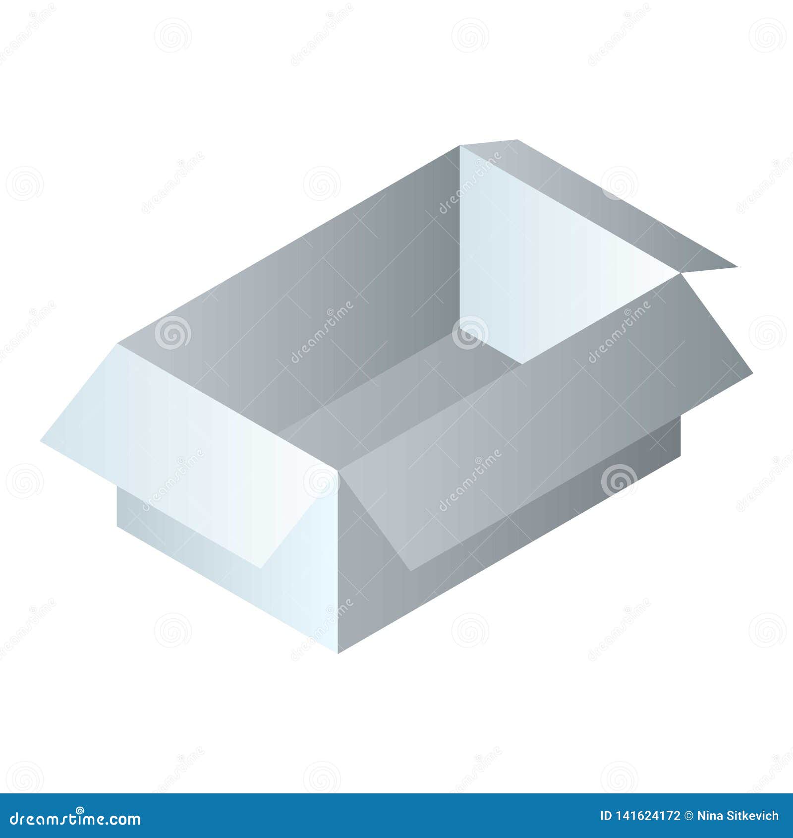 Empty Carton Box Icon, Isometric Style Stock Vector - Illustration of ...