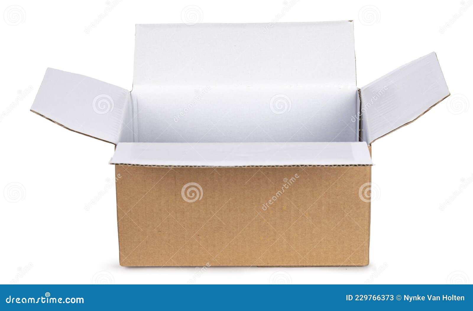 Empty carton box on white stock image. Image of isolated - 229766373