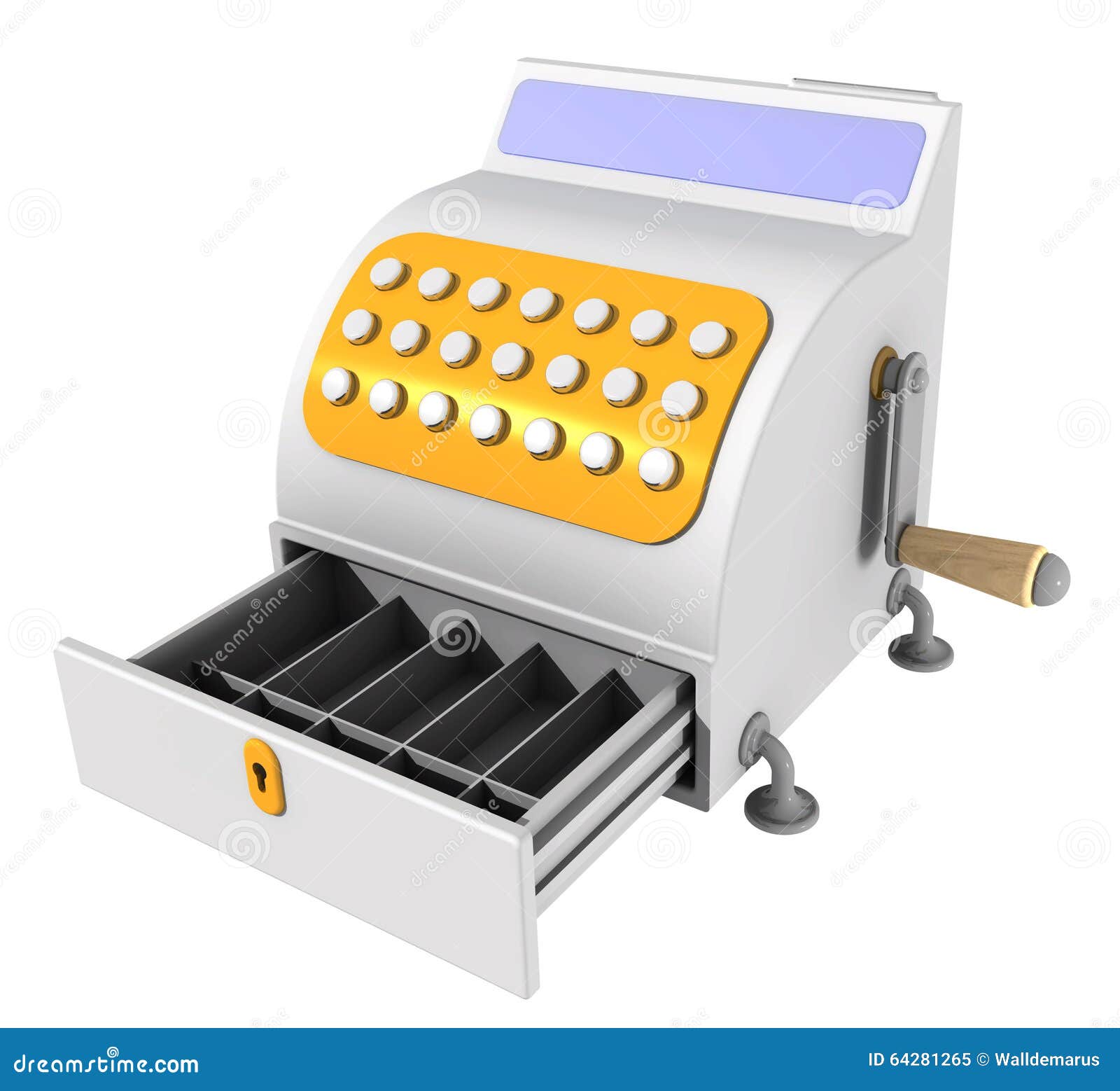 An empty cash register stock illustration. Illustration of white - 64281265
