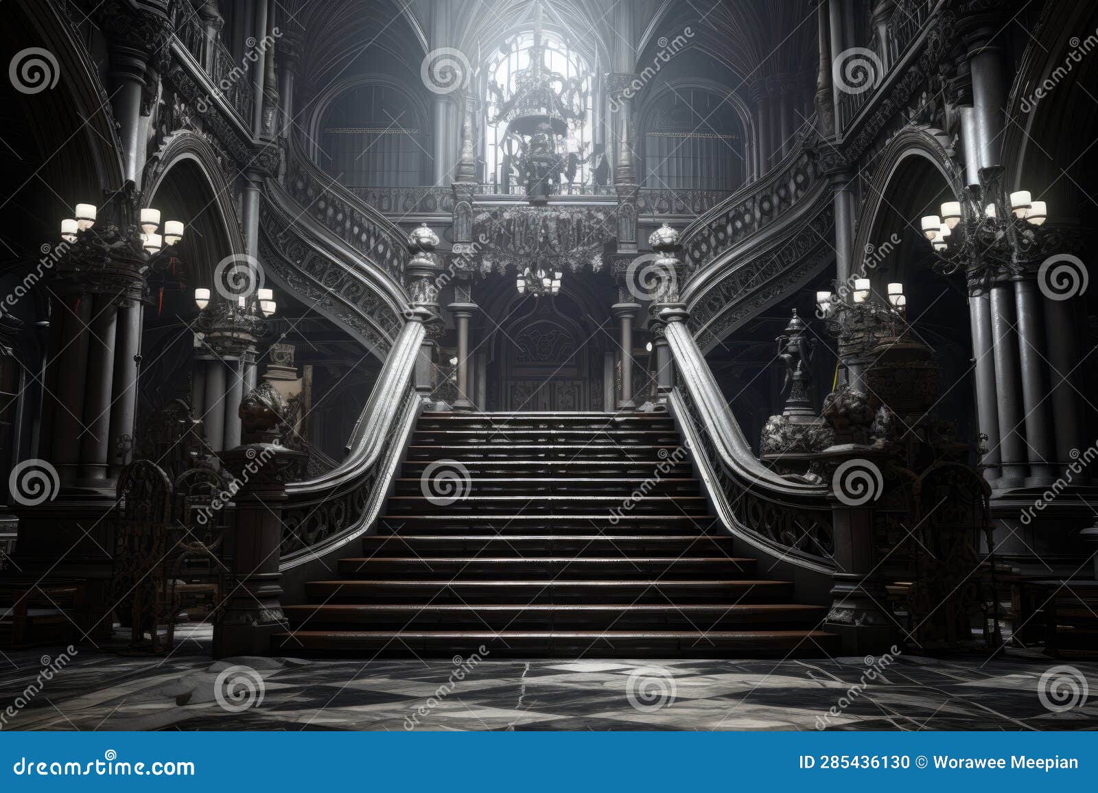 Empty Castle Hall Background with Copy Space. Generative AI Stock Photo ...