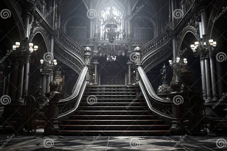 Empty Castle Hall Background with Copy Space. Generative AI Stock Photo ...