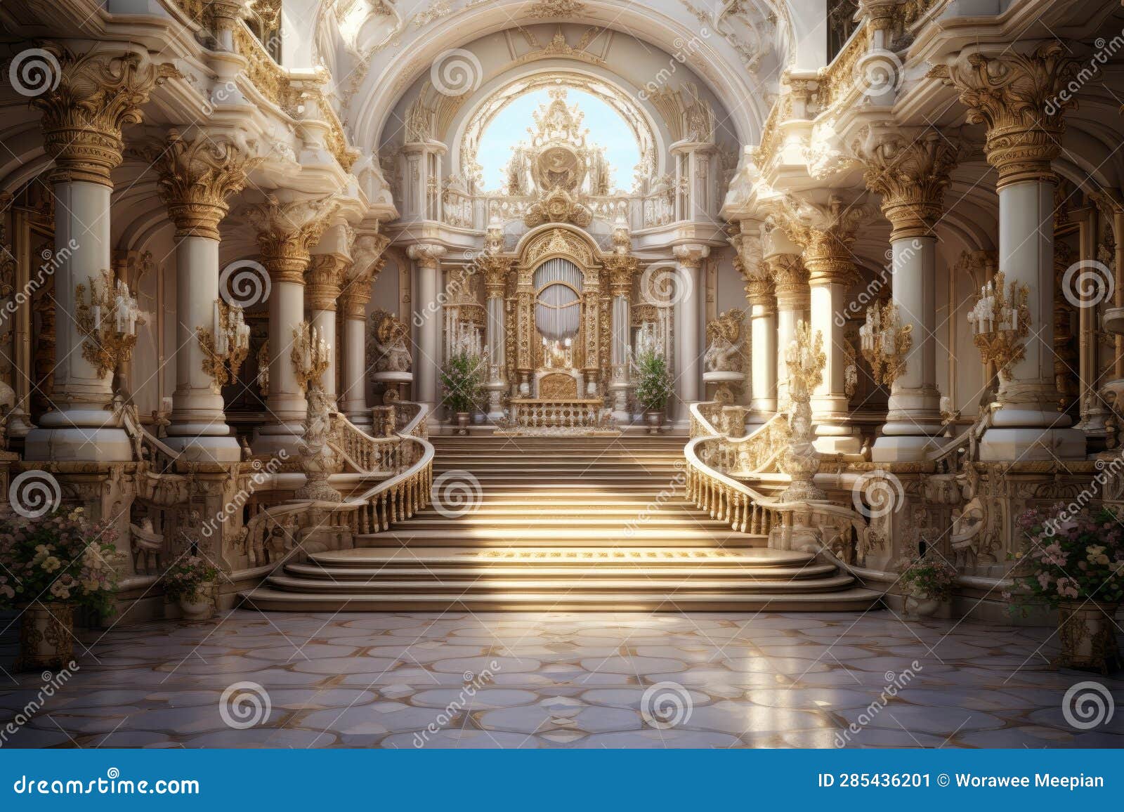 Empty Castle Hall Background with Copy Space. Generative AI Stock ...