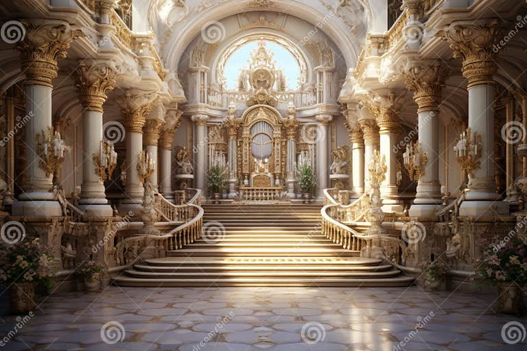 Empty Castle Hall Background with Copy Space. Generative AI Stock ...