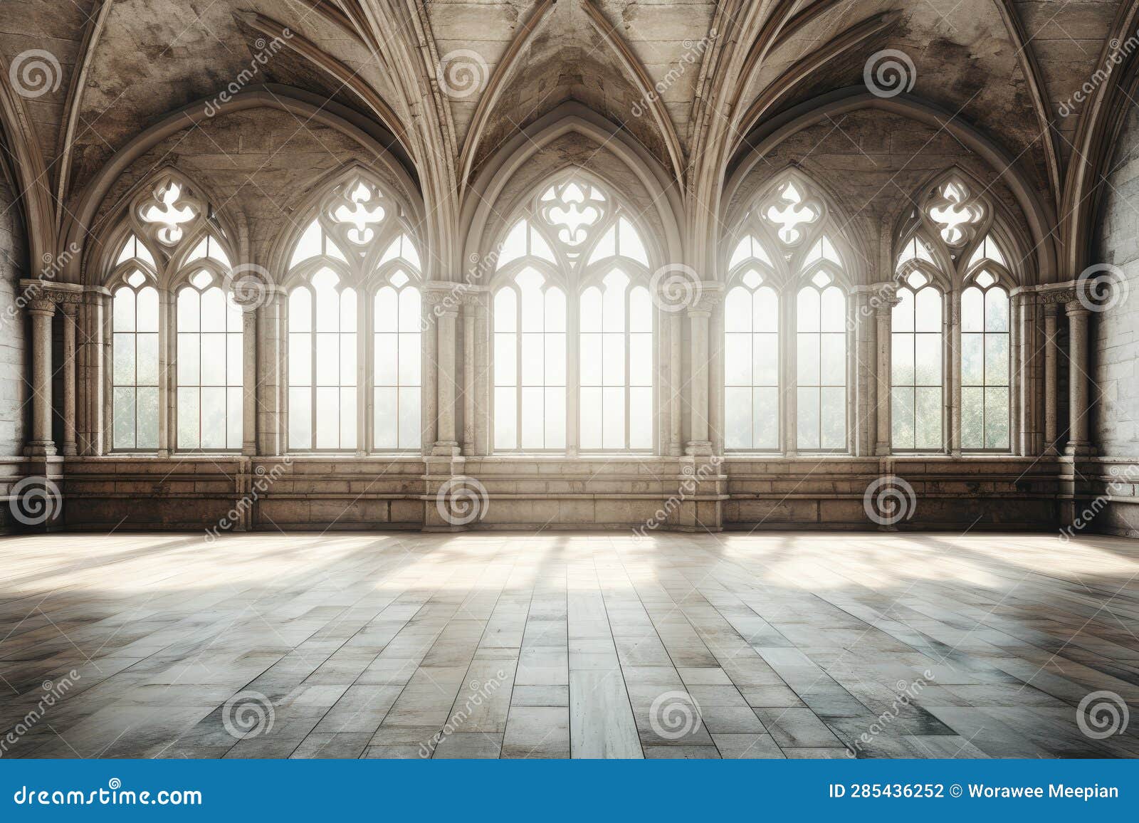 Empty Castle Music Hall Interior With Grand Piano. Cartoon Vector ...