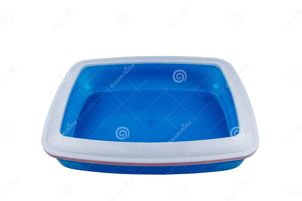 Empty Cat`s Litter Box Isolated on White Background Stock Image - Image ...