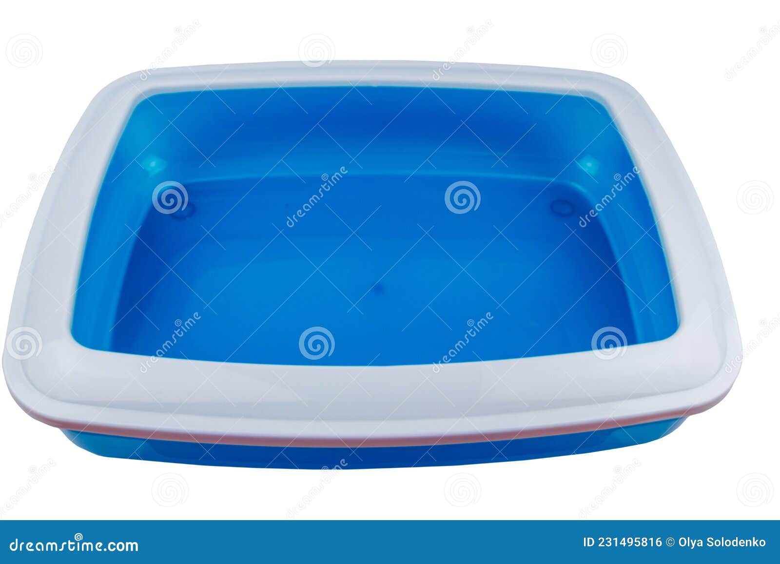 Empty Cat`s Litter Box Isolated on White Background Stock Photo - Image ...