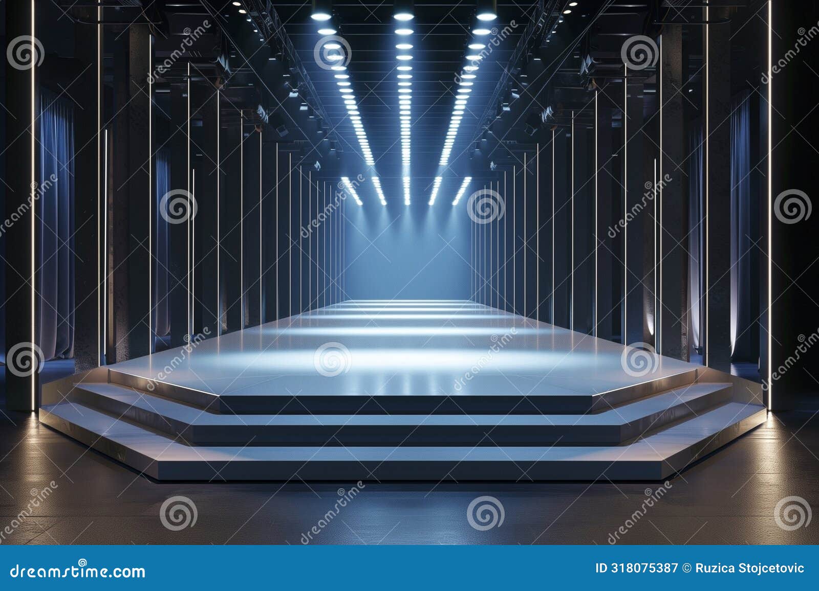 An Empty Catwalk Stage Set Ai Photo Stock Illustration - Illustration ...