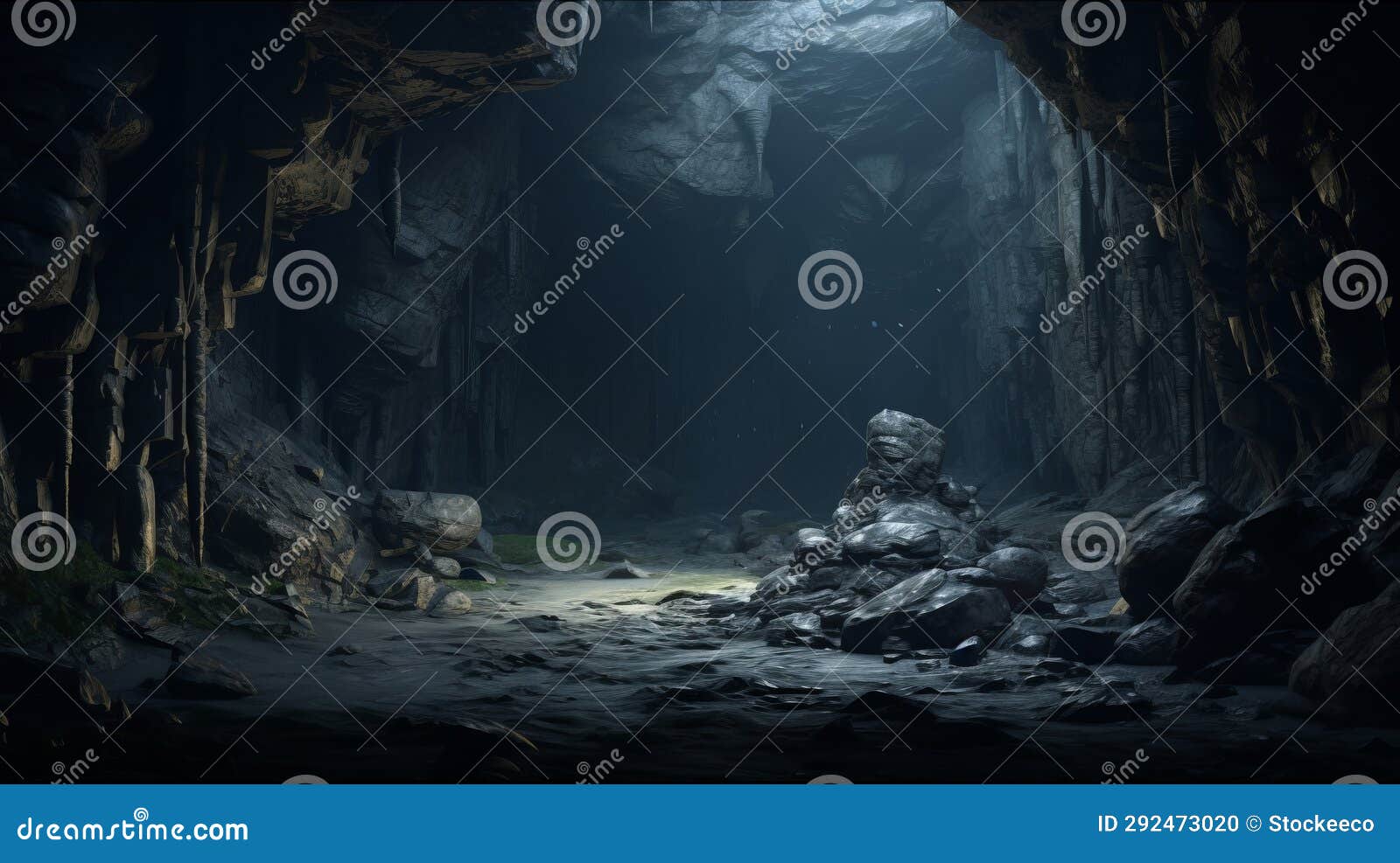 Mystical Caves: Vray Renderings with Atmospheric Perspective Stock ...