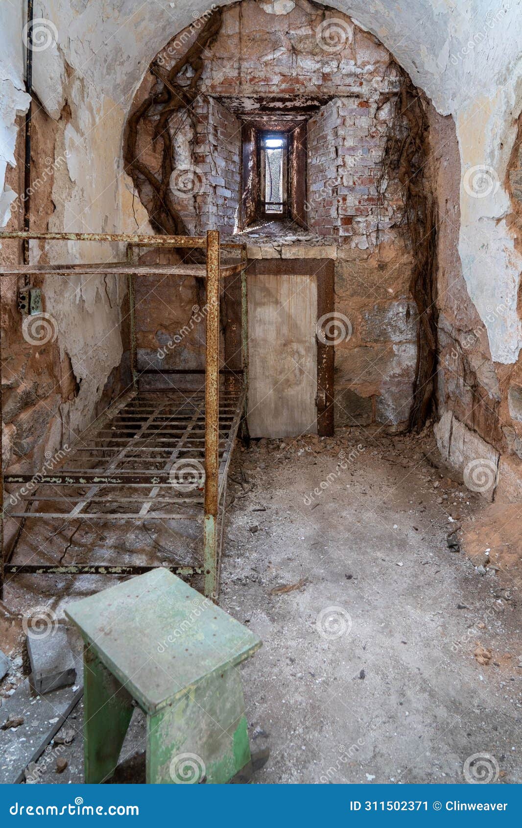 Empty Crumbling Cell Room stock image. Image of cell - 311502371