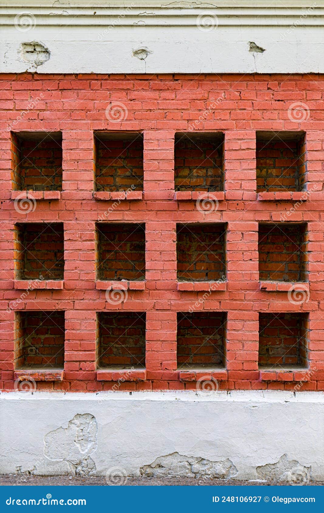 An Empty Cell in a Red Brick Columbarium Stock Image - Image of ashes ...
