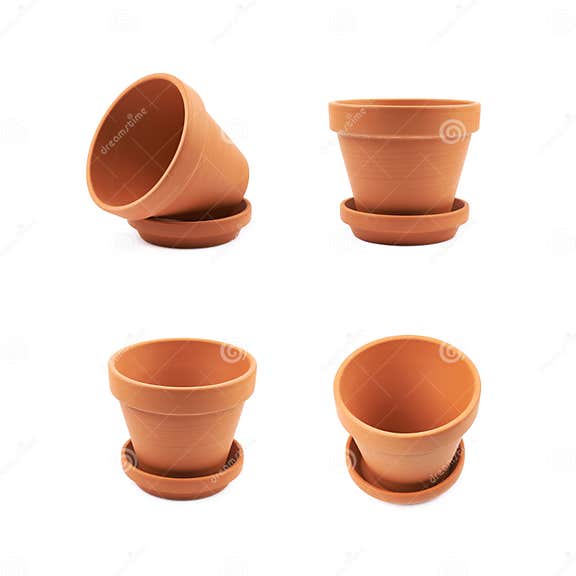 Empty Ceramic Flower Pot Isolated Stock Image - Image of empty, growth ...
