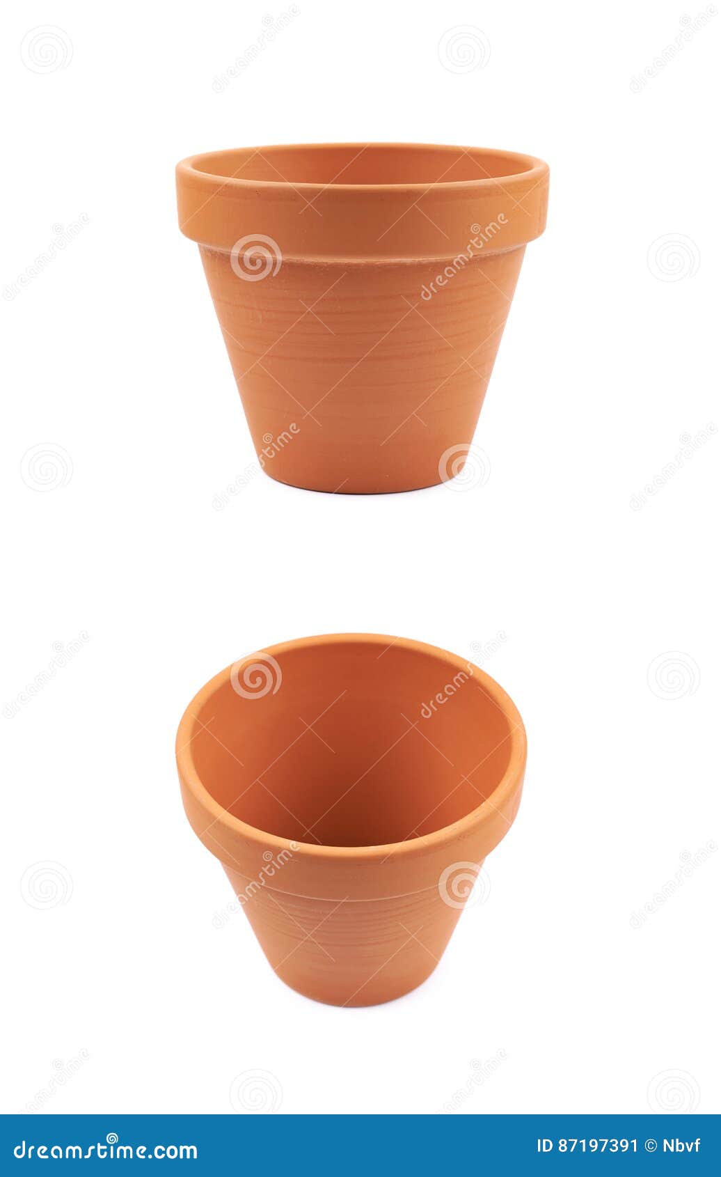 Empty Ceramic Flower Pot Isolated Stock Image - Image of hobby, macro ...