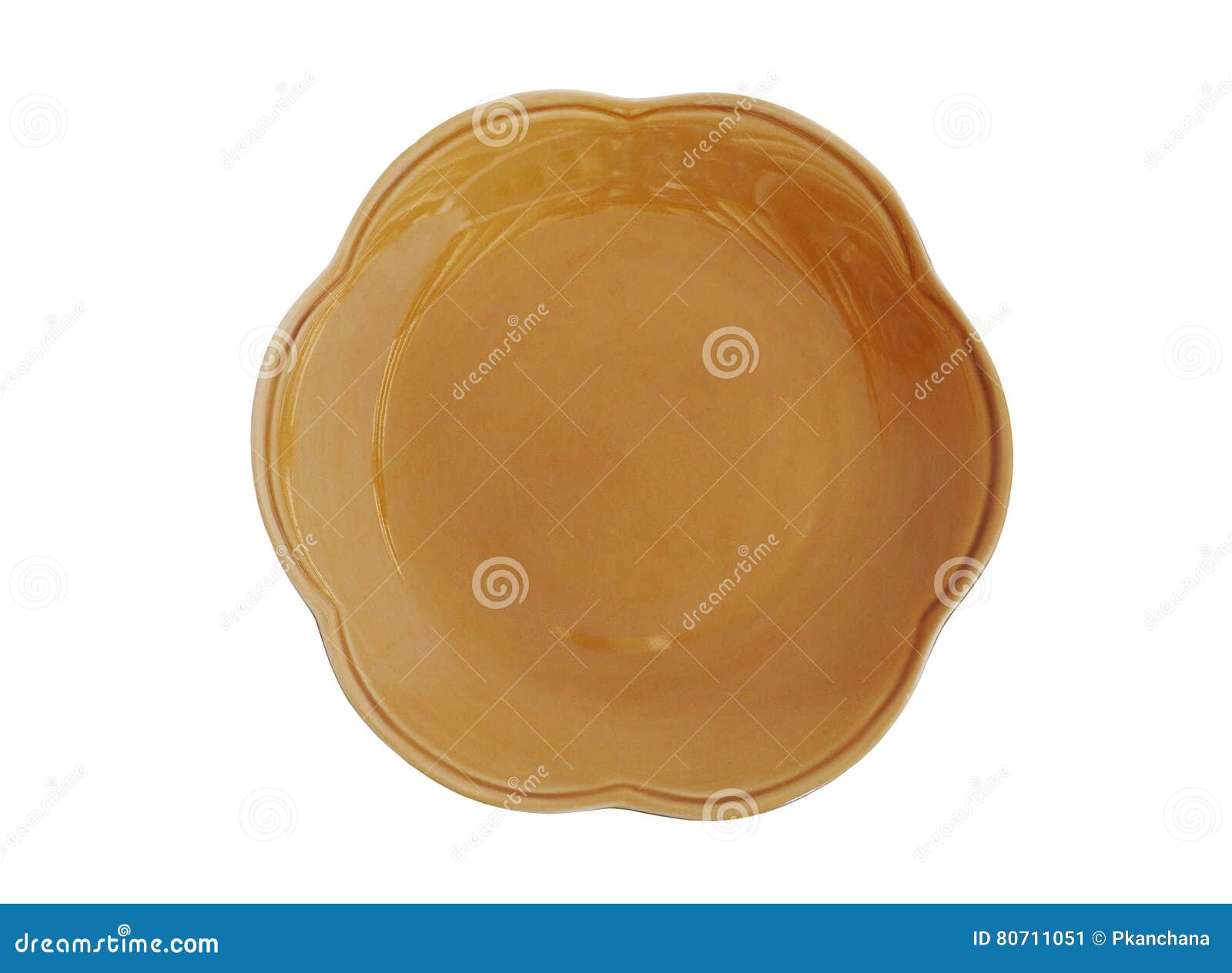Empty Ceramic Plate Flower Shape Isolated On White Background Wi Stock ...