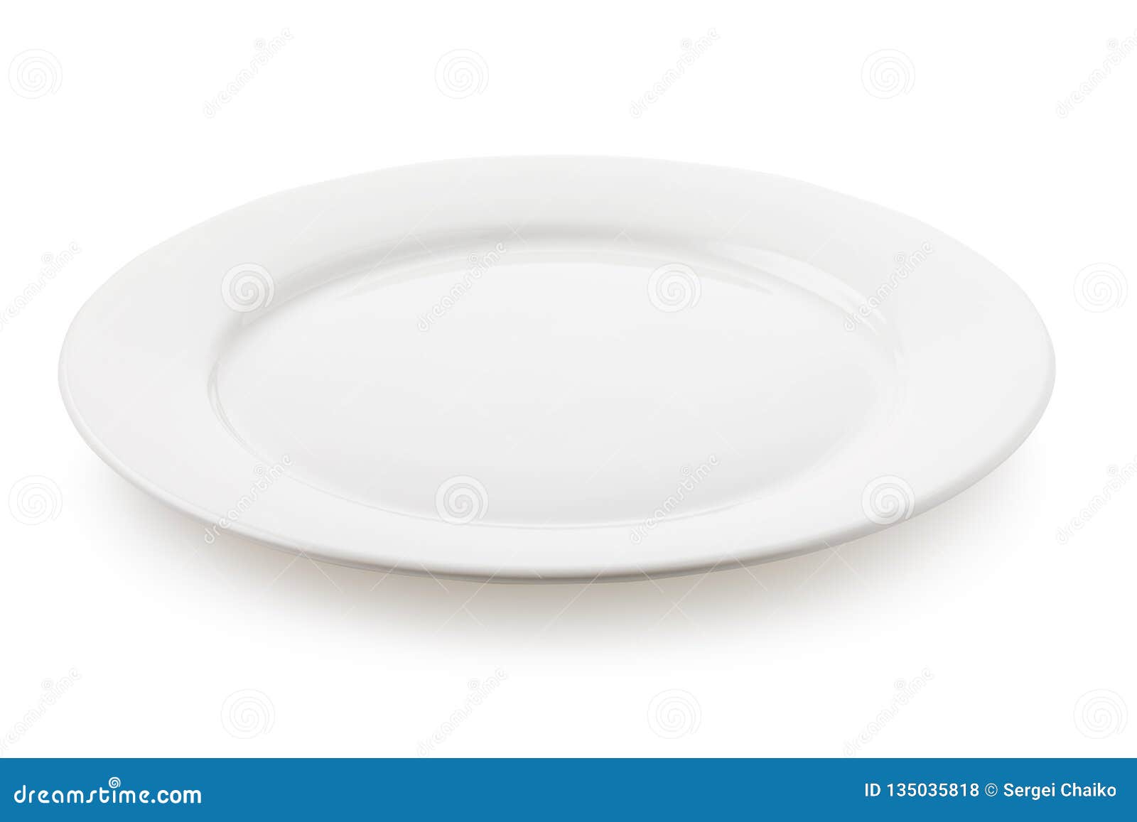 Empty Ceramic Plate White Color, a Side View of the Isolated Stock ...