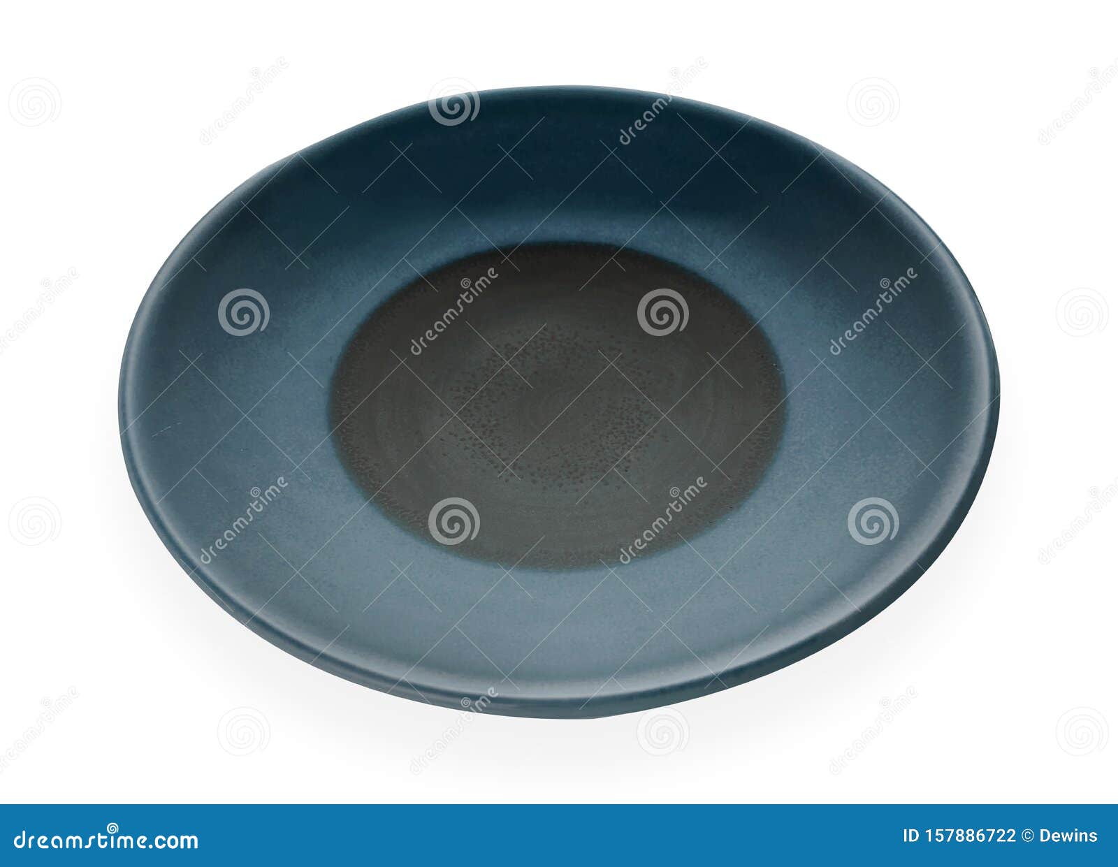 Empty Ceramic Plates, Classic Dark Blue Plate Isolated on White ...