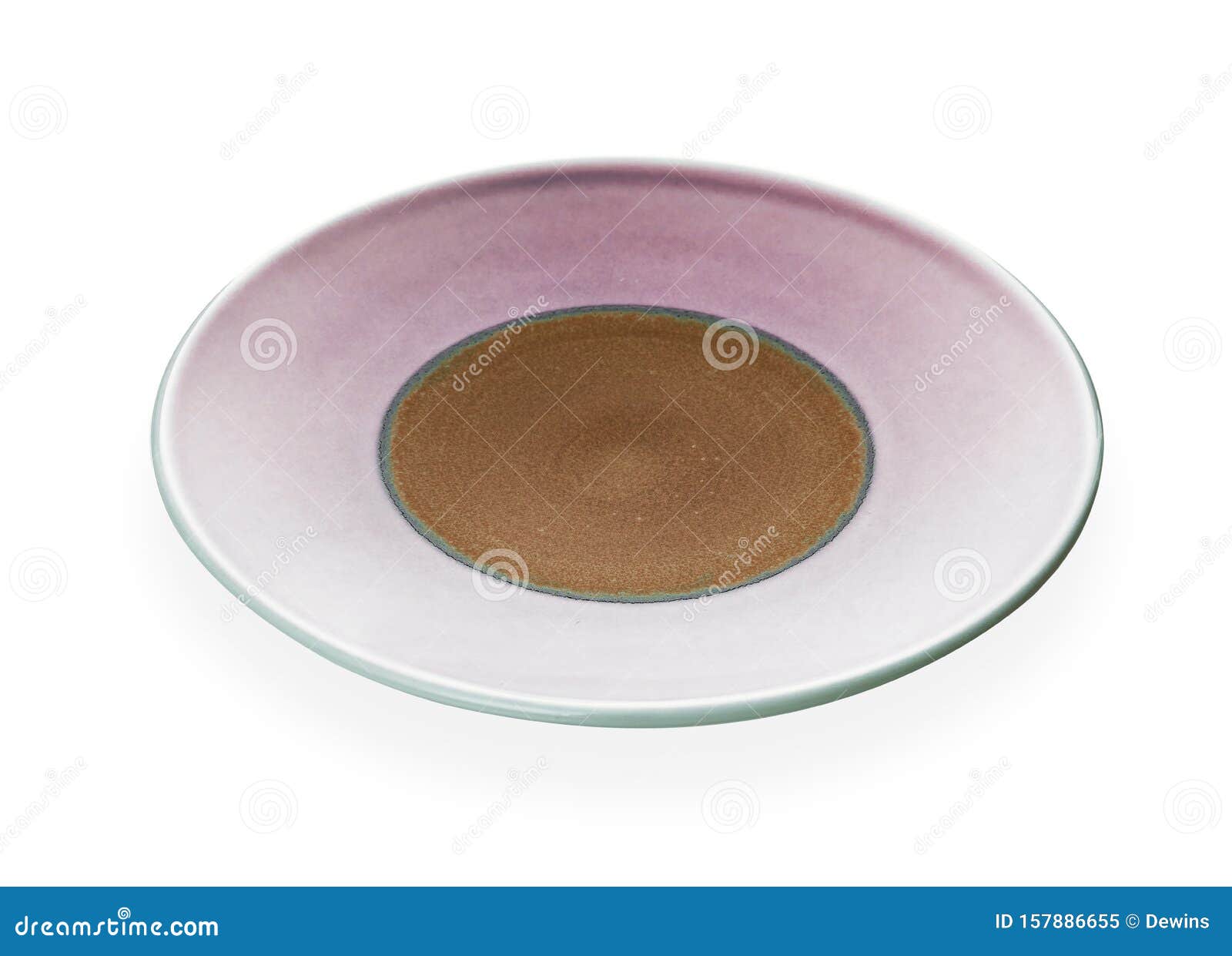 Empty Ceramic Plates, Classic Pink Plate Isolated on White Background ...