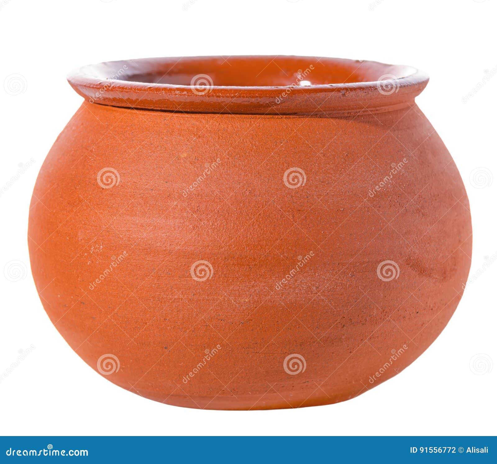 Empty Ceramic Pot is Isolated on White Background Stock Photo - Image ...