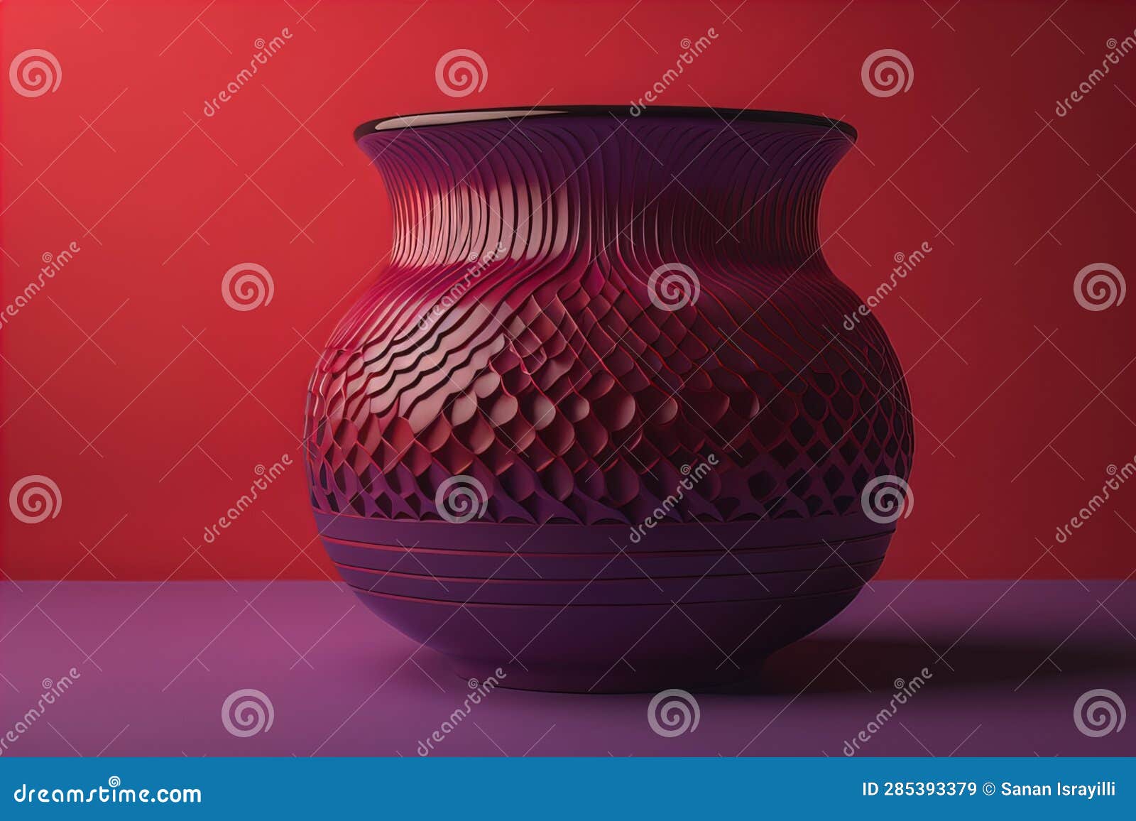 Empty Ceramic Pot on Solid Color Background. Minimalistic Design Stock ...