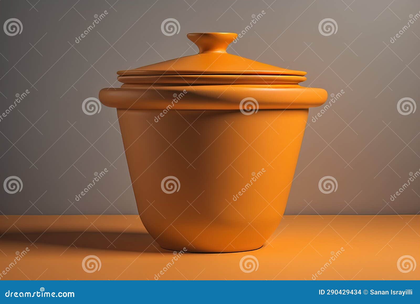 Empty Ceramic Pot on Solid Color Background. Minimalistic Design Stock ...