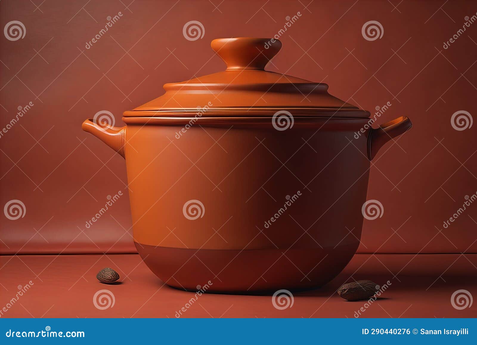 Empty Ceramic Pot on Solid Color Background. Minimalistic Design Stock ...