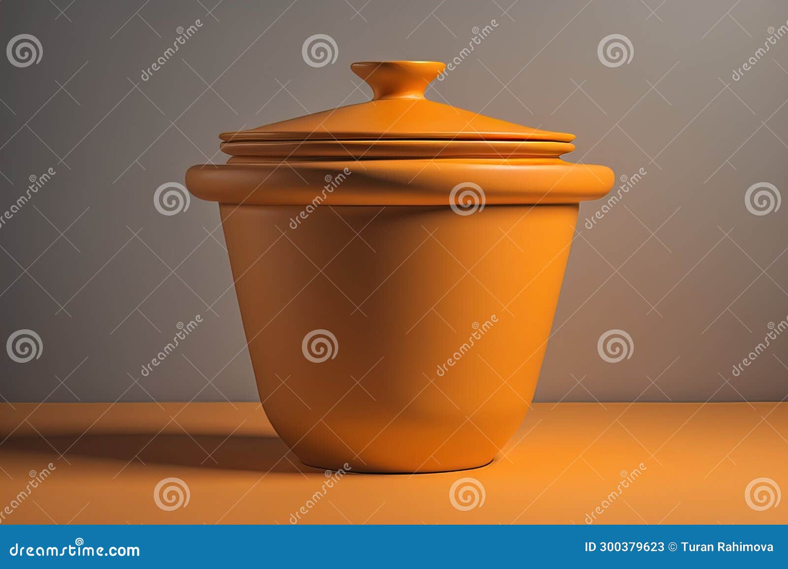 Empty Ceramic Pot on Solid Color Background. Minimalistic Design Stock ...