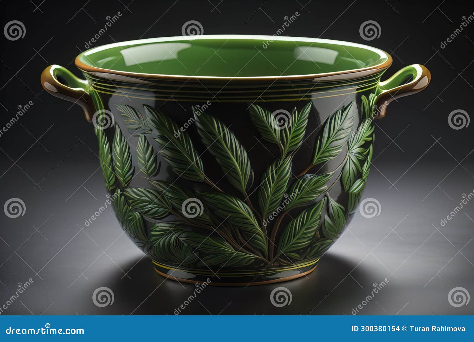 Empty Ceramic Pot on Solid Color Background. Minimalistic Design Stock ...