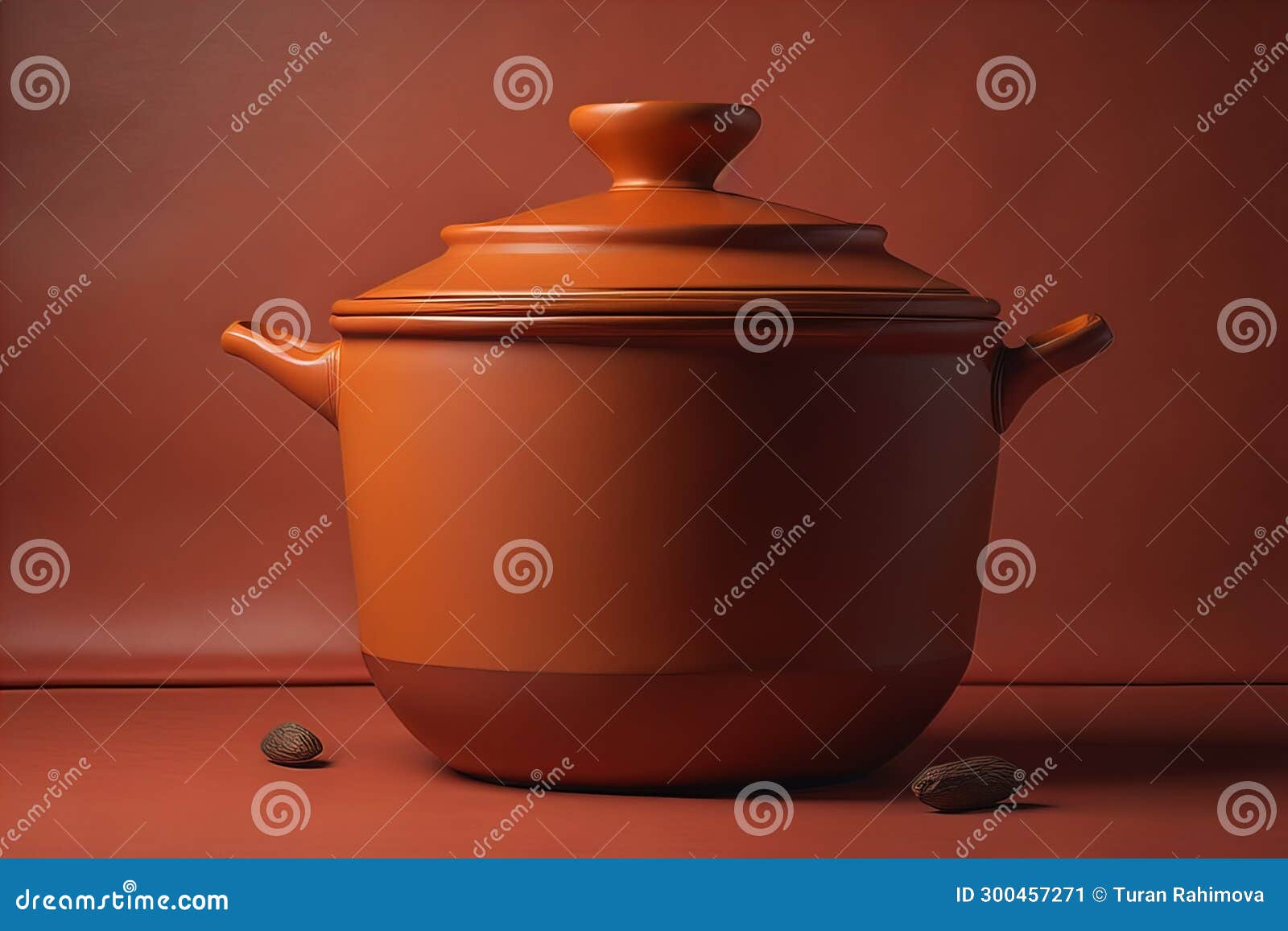 Empty Ceramic Pot on Solid Color Background. Minimalistic Design Stock ...