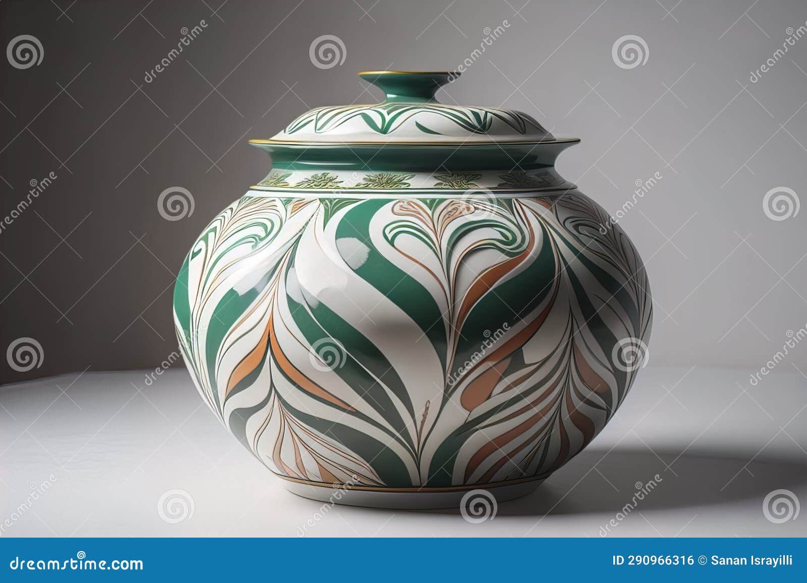 Empty Ceramic Pot on Solid Color Background. Minimalistic Design Stock ...