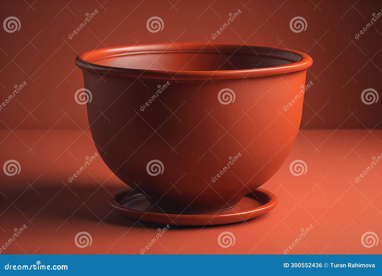 Empty Ceramic Pot on Solid Color Background. Minimalistic Design Stock ...