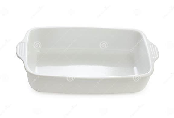 Empty Ceramic Rectangular Baking Dish Isolated on White Background Stock Image - Image of ...