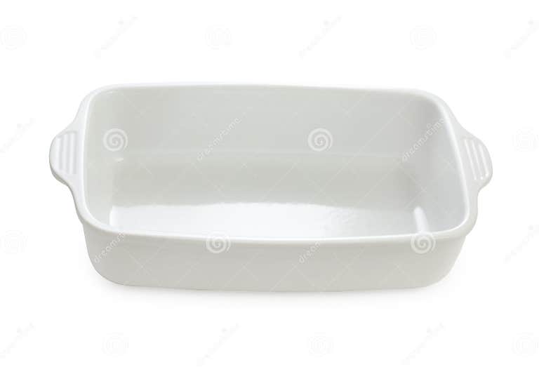 Empty Ceramic Rectangular Baking Dish Isolated on White Background ...