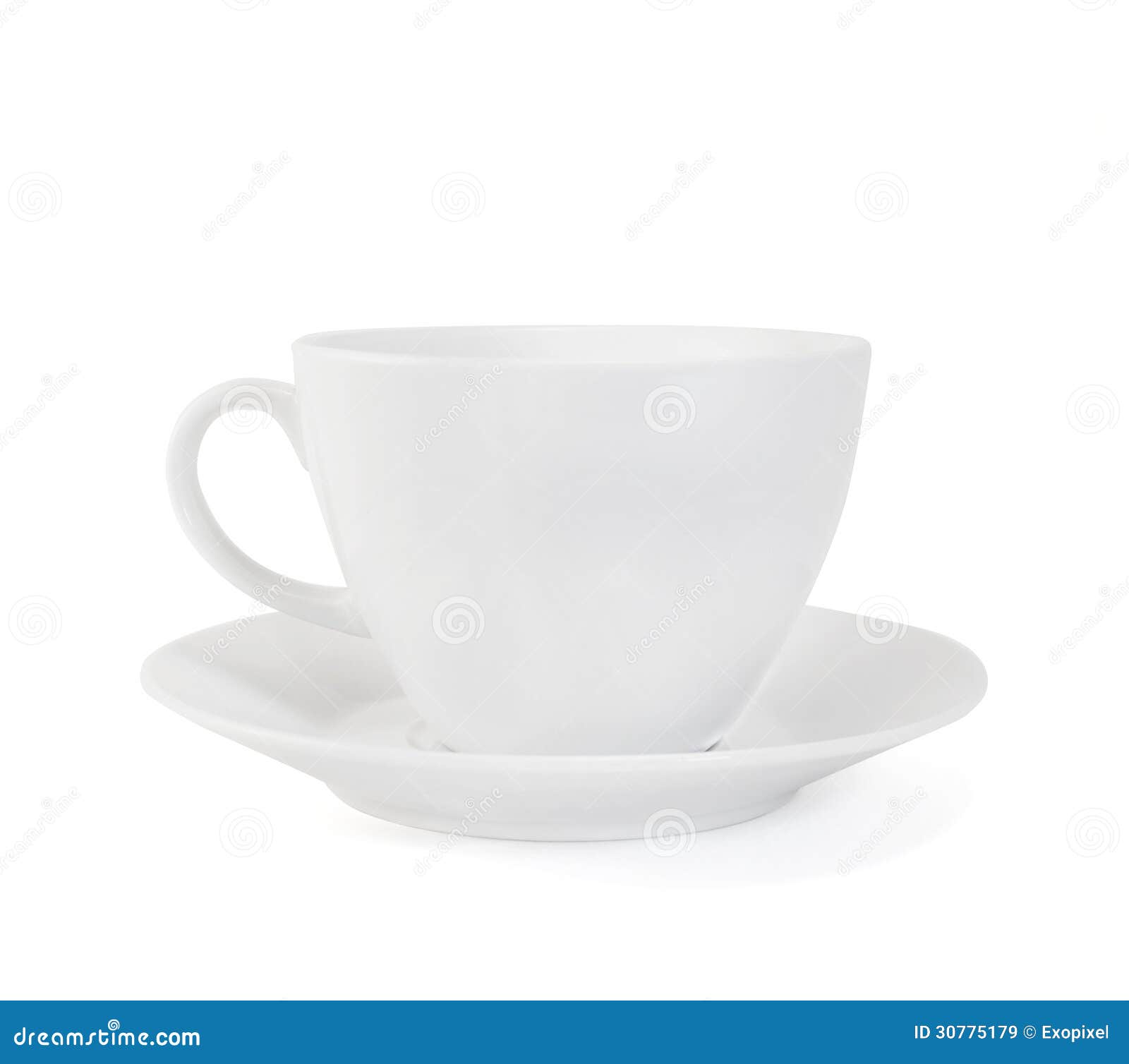 Empty Ceramic Tea Cup Over White Plate Stock Image - Image of cafe ...